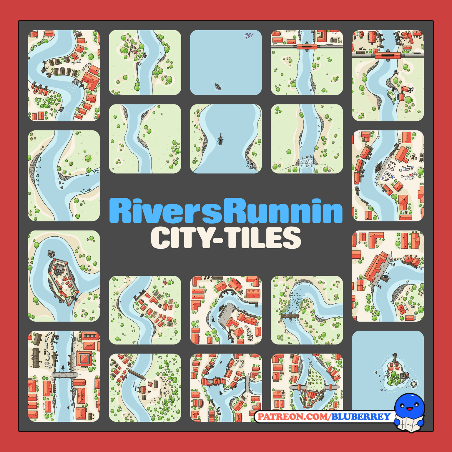 Rivers Runnin' Tile Pack (Default style expansion – 21 modular tiles ...