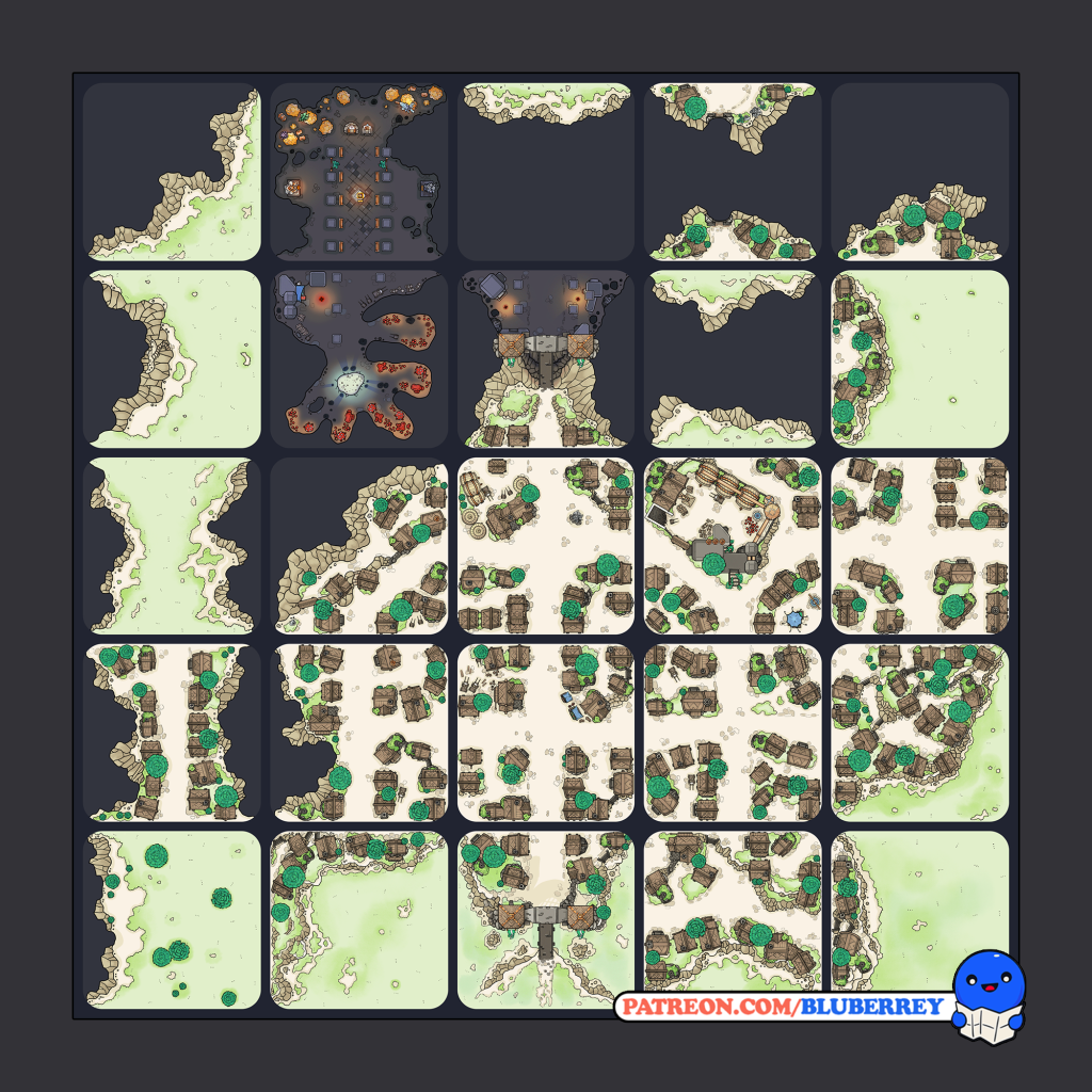 Dwarven Tile Pack | Nr.2 | (25 modular tiles) - BluBerrey